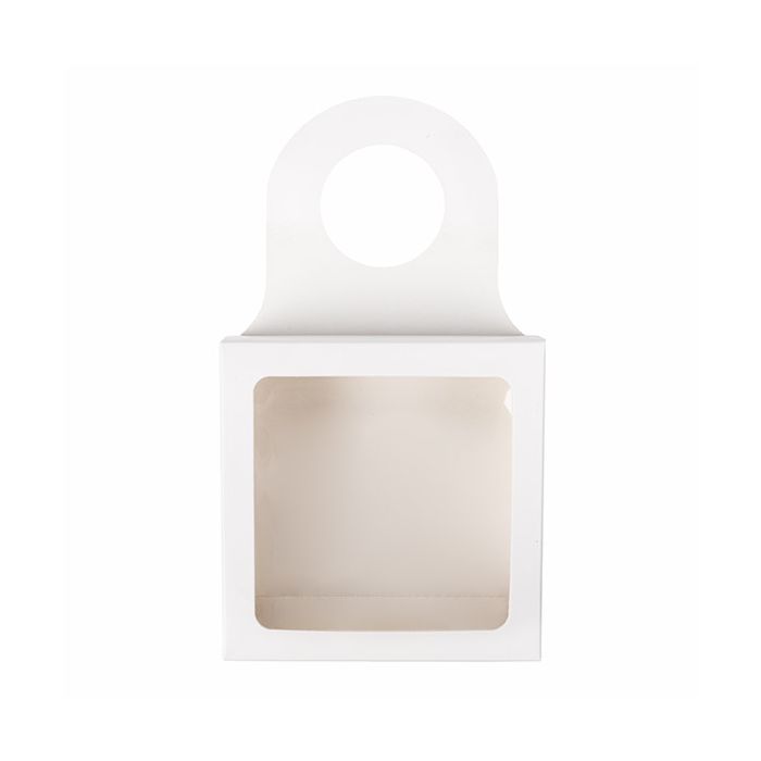 Kraft doosje wit met venster 9,2x2,9x9,2 cm, 25 st | Ecolinq